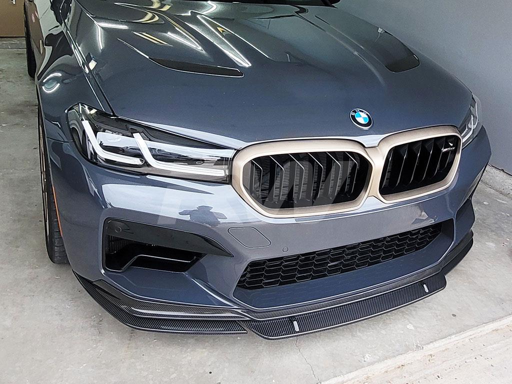 BMW F90 M5 LCI S-Style Carbon Fiber Front Lip Spoiler 2021-2023