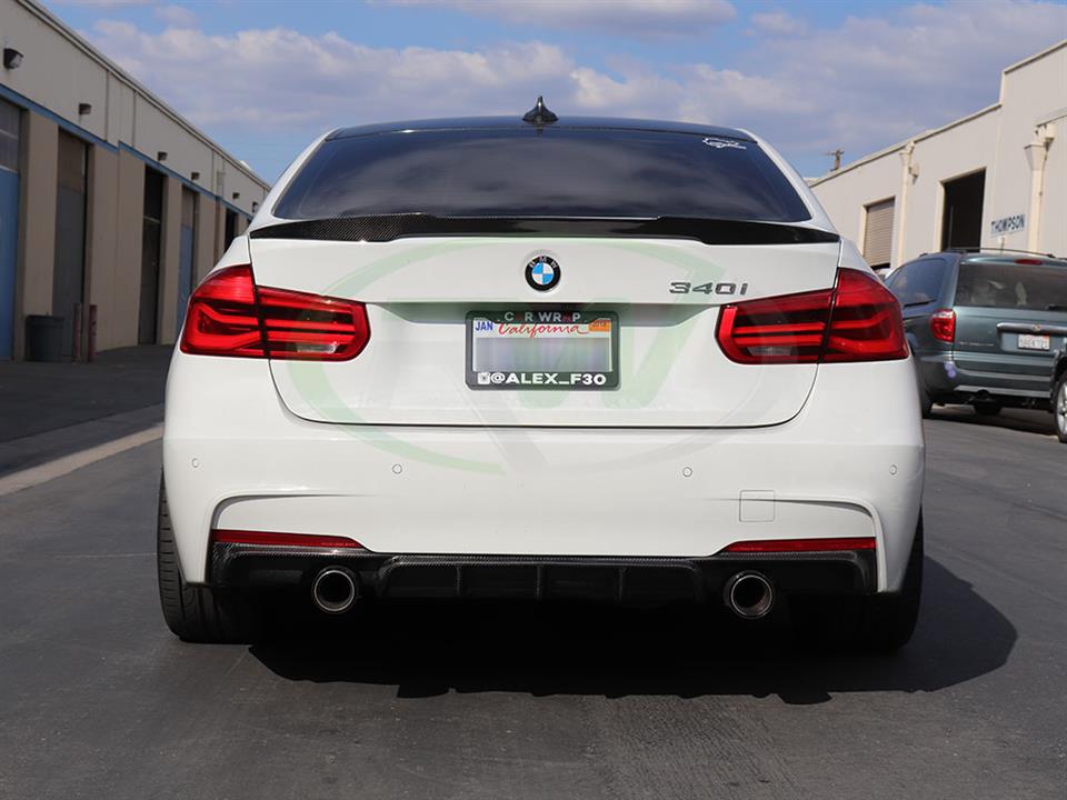 BMW F30 F31 Performance Style Carbon Fiber Rear Diffuser 328 330 335 340 BMW F30 F31 Performance Style Carbon Fiber Rear Diffuser 328 330 335 340